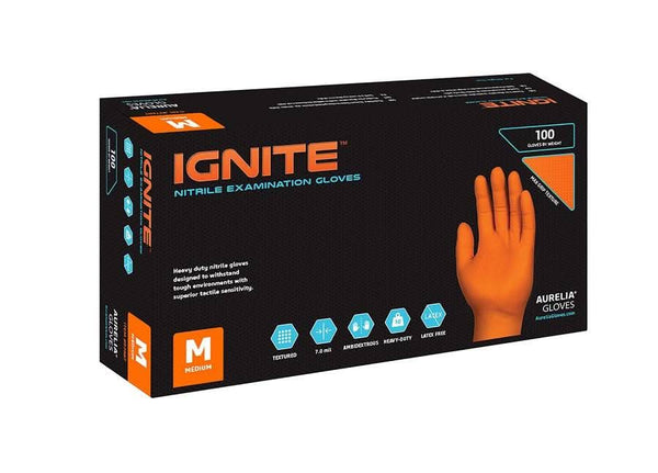 Aurelia Ignite Orange Nitrile Exam, 7 mil Gloves (MG-SI27OF) – VizoCare
